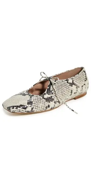 ANDREA GOMEZ Amelia Python Flats - Grey