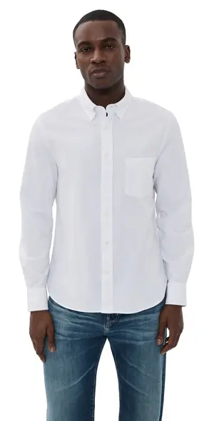 Officine Générale New Oxford Button Down Shirt - Optical White