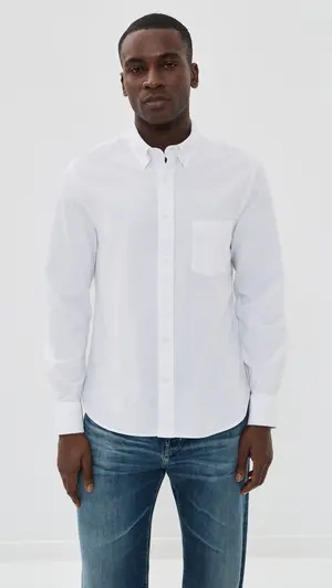 Officine Générale New Oxford Button Down Shirt - Optical White