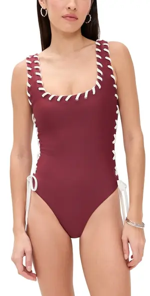 Simkhai Dayton One-piece Swimsuit - Oxblood Multi