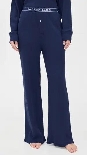 Polo Ralph Lauren Crew Neck Wide Leg Pants Pajama Set