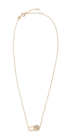 TORY BURCH Icon Pavé Interlocking Pendant Necklace