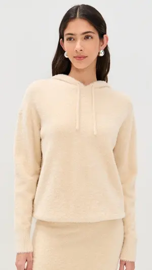 LE BOP Fuzzy Knit Hoodie - Oyster