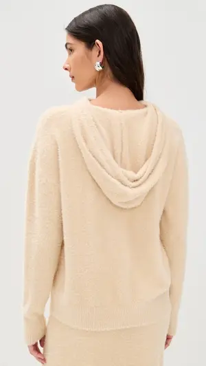 LE BOP Fuzzy Knit Hoodie - Oyster