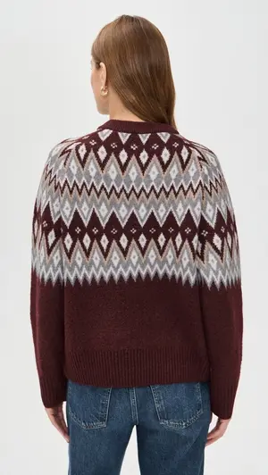 LE BOP Fair Isle Knit Pullover - Burgundy Multi