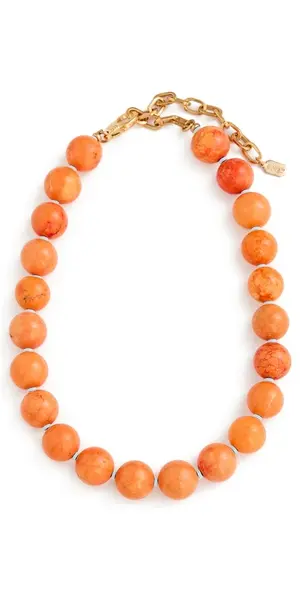 ELIZABETH COLE Sunka Dyed Howlite Necklace - Coral