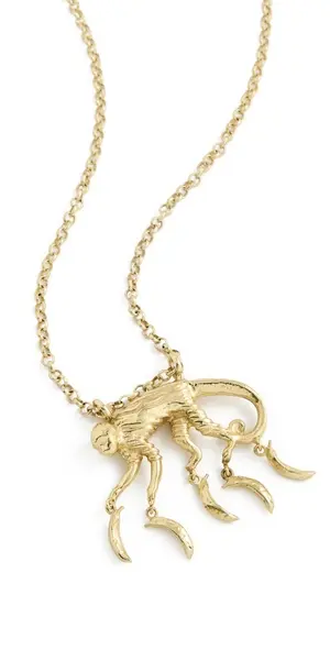 ALEMAIS Le Jardin Monkey & Banana Necklace - Gold