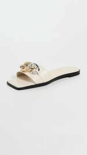 Simkhai Arlo Chain Leather Flat Slides