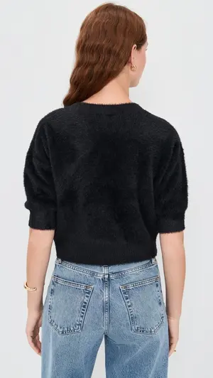 L'Agence Guinevere Short Sleeve Crew Neck Top
