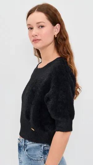 L'Agence Guinevere Short Sleeve Crew Neck Top