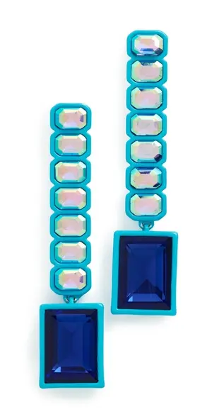 ELSIE FRIEDA Rectangle Drop Earrings - Caribbean Sea