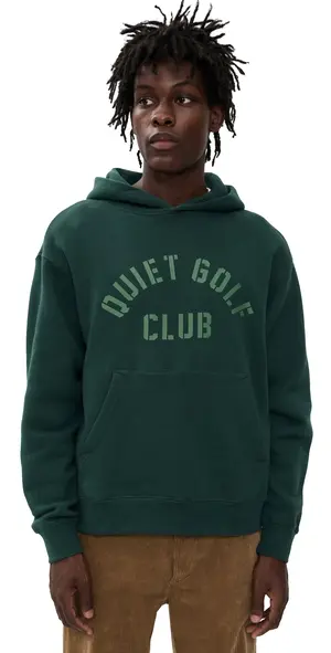 QUIET GOLF Logo Lettering Stencil Hoodie