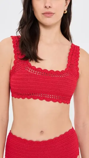 Beach Riot Andy Bikini Top - Ruby