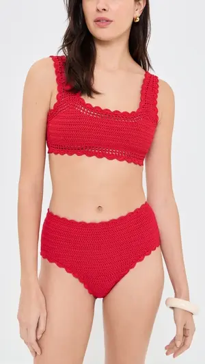Beach Riot Andy Bikini Top - Ruby