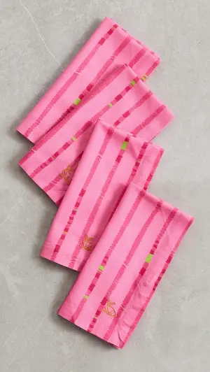 CONIGLIO PALM BEACH Napkin Set - Lane Lines Pink Float