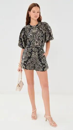 Ulla Johnson Rowan Floral-print Shorts - Noir Flora
