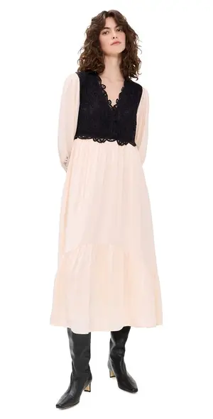 Sea Adelina Battenberg Lace Combo Dress - Multi