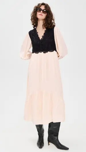 Sea Adelina Battenberg Lace Combo Dress - Multi
