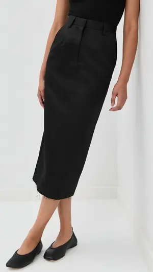 Co Pencil Skirt With Raw Hem