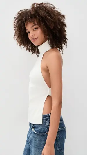 Cult Gaia Wake Knit Top - Off White