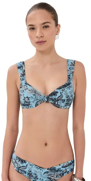 Staud Janie Bikini Top - Sky Toile