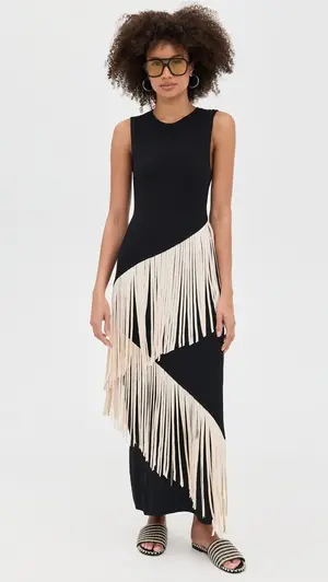 SIMONMILLER Spiral Knit Maxi Dress - Black/macadamia