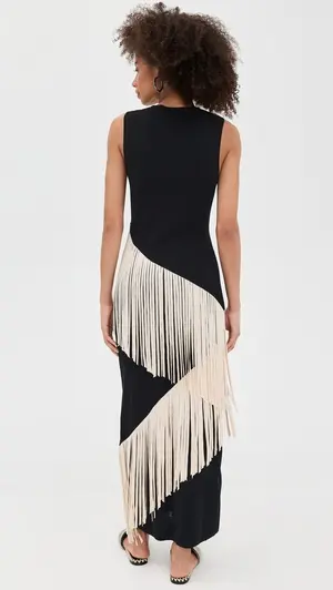 SIMONMILLER Spiral Knit Maxi Dress - Black/macadamia