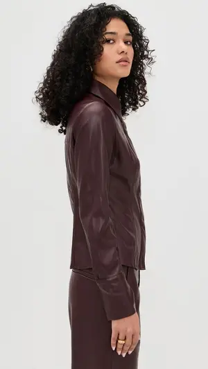 MADISON THE LABEL Lowen Faux Leather Shirt