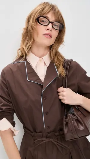 LE BOP Madeleine Top - Chocolate/light Blue
