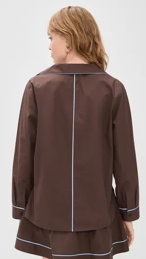 LE BOP Madeleine Top - Chocolate/light Blue