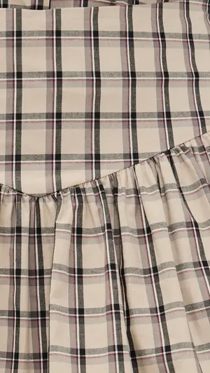 LE BOP Zoe Plaid Mini Skirt - Khaki Check