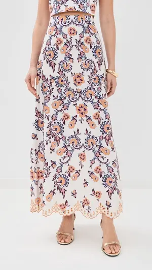 Figue Floral Print Poplin Skirt