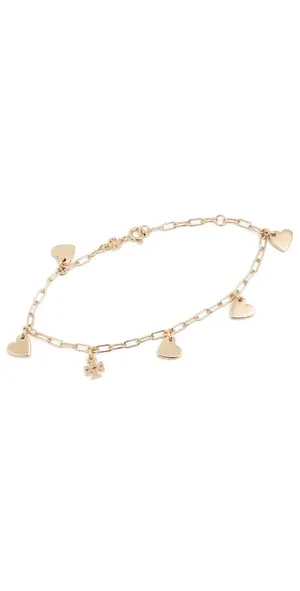 Tory Burch Good Luck Chain Heart Bracelet - Tory Gold