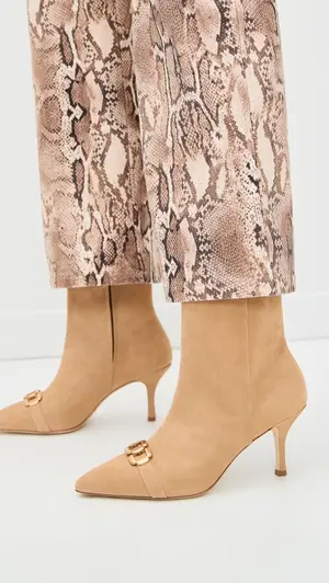 Larroude Mini Kate Suede Boots - Peanut