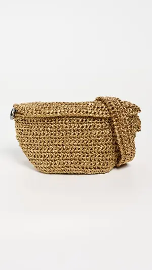 Maria La Rosa Raffia Hip Bag