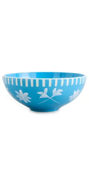 Carolina K Handpainted Flower Bowl - Blue