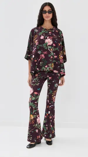 La DoubleJ Floral Print Meditation Pants