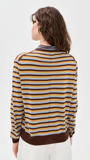 LA LIGNE Multi Stripe Ben Polo Sweater