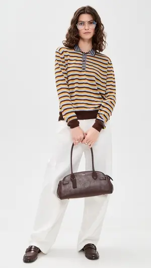 LA LIGNE Multi Stripe Ben Polo Sweater