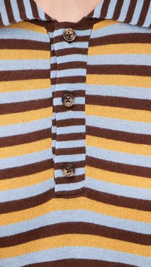 LA LIGNE Multi Stripe Ben Polo Sweater