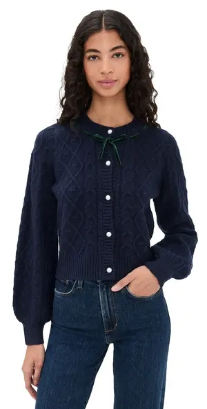 WAYF Signature Cable Knit Cardigan