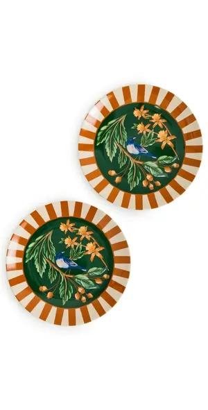 Farm Rio Floral Bird Dinner Plates Set - Multi