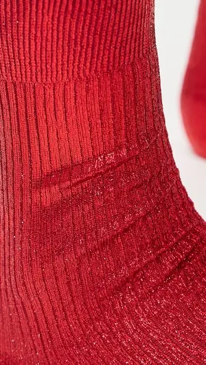 Maria La Rosa Laminated Ribbed Silk Socks