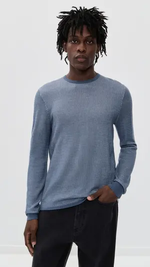 Rag & Bone Gregory Merino Long Sleeve Crew - Lblue