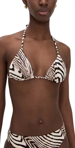 VITAMIN A Gia Triangle Bikini Top - Shell Stripe