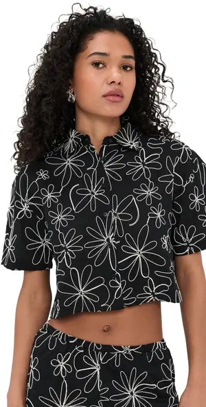 Solid & Striped The Ezra Floral Embroidered Top