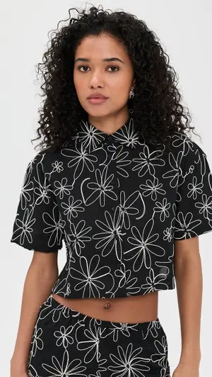Solid & Striped The Ezra Floral Embroidered Top