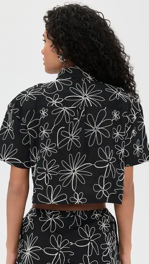 Solid & Striped The Ezra Floral Embroidered Top