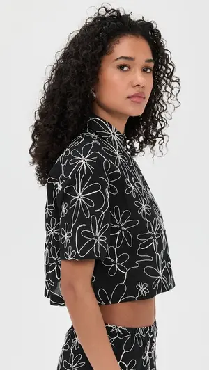 Solid & Striped The Ezra Floral Embroidered Top