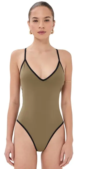 Staud Skya One-piece - Thyme/black
